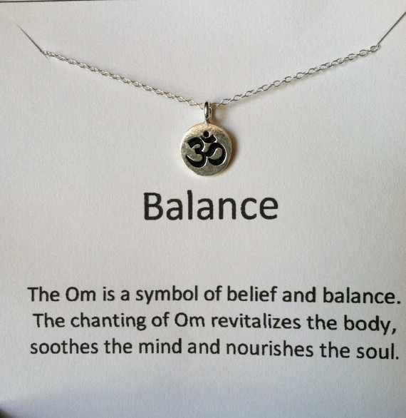 Ohm Necklace, Om Sterling Silver Necklace, Balance And Serenity, Yoga ...